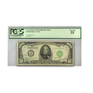 Buy 1934 (J-Kansas City) $1,000 FRN VF-20 PCGS (Fr#2211-J) | APMEX