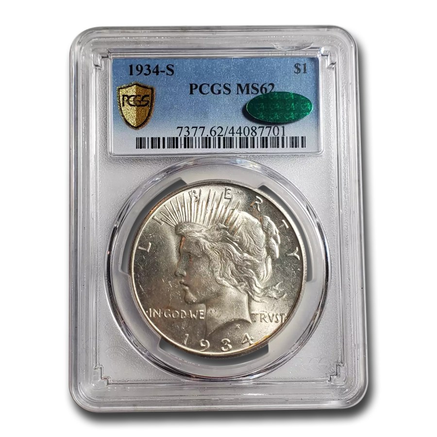 Buy 1934-S Peace Dollar MS-62 PCGS CAC | APMEX