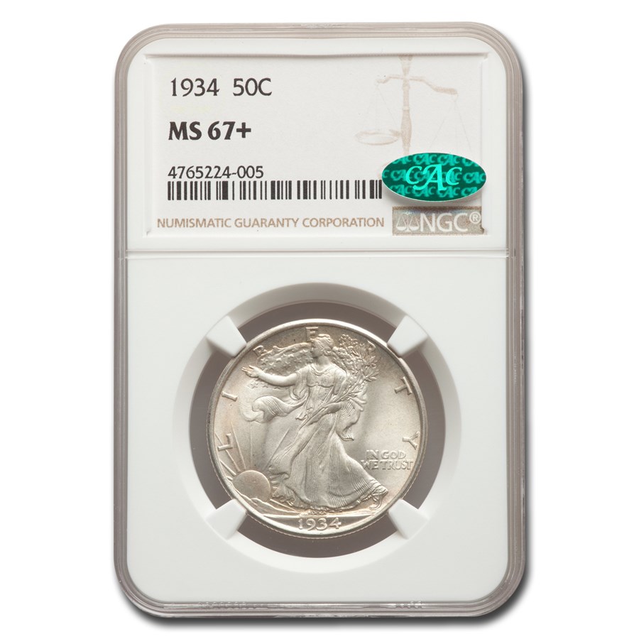 Buy 1934 Walking Liberty Half Dollar MS-67+ NGC CAC | APMEX