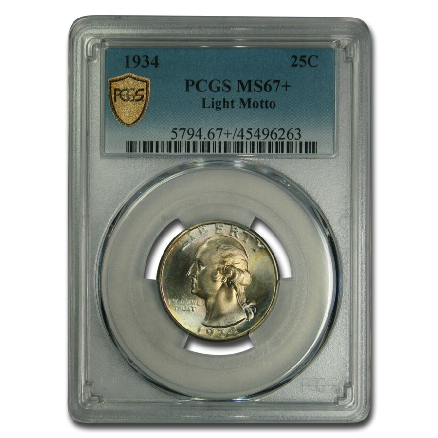 Buy 1934 Washington Quarter MS-67+ PCGS (Light Motto) | APMEX