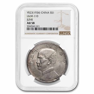 Buy 1934 YR23 China Junk Silver Dollar AU-58 NGC | APMEX