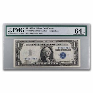 Buy 1935-A $1.00 Silver Cert CU-64 EPQ PMG (Fr#1608*) Star | APMEX