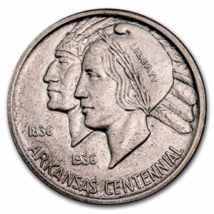 1935 Arkansas Centennial Half Dollar Commem AU