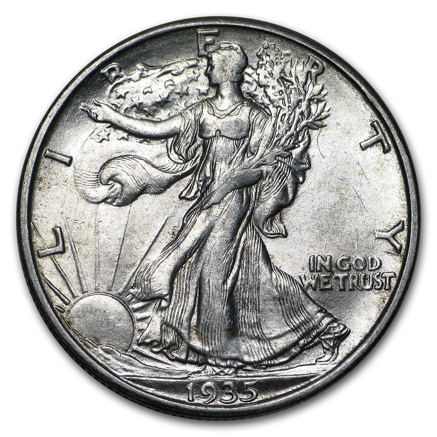 Buy 1935-D Walking Liberty Half Dollar MS-61 | APMEX
