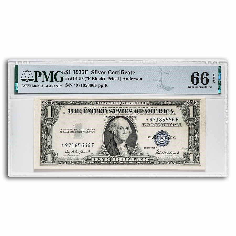 Buy 1935-F* $1 Silver Certificate CU-66 EPQ PMG (Fr#1615*) Star Note | APMEX