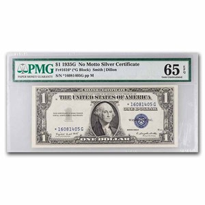 Buy 1935-G $1 Silver Cert Gem CU-65 EPQ PMG (Fr#1616*) Star Note! | APMEX