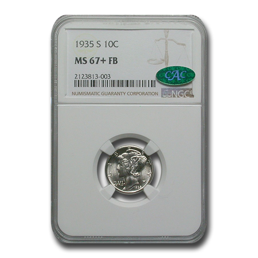 Buy 1935-S Mercury Dime MS-67+ NGC CAC (FB) | APMEX