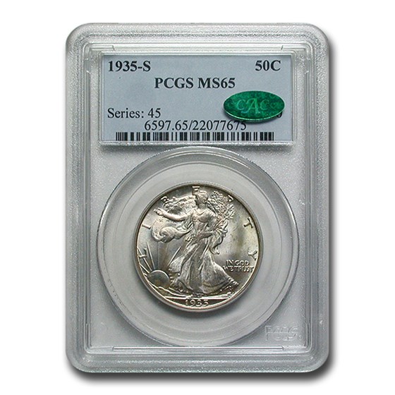Buy 1935-S Walking Liberty Half Dollar MS-65 PCGS CAC | APMEX