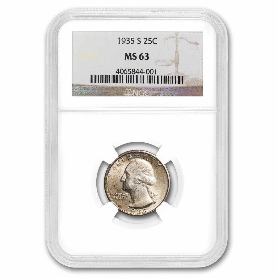 Buy 1935-S Washington Quarter MS-63 NGC | APMEX