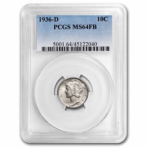 Buy 1936-D Mercury Dime MS-64 PCGS (FB) | APMEX