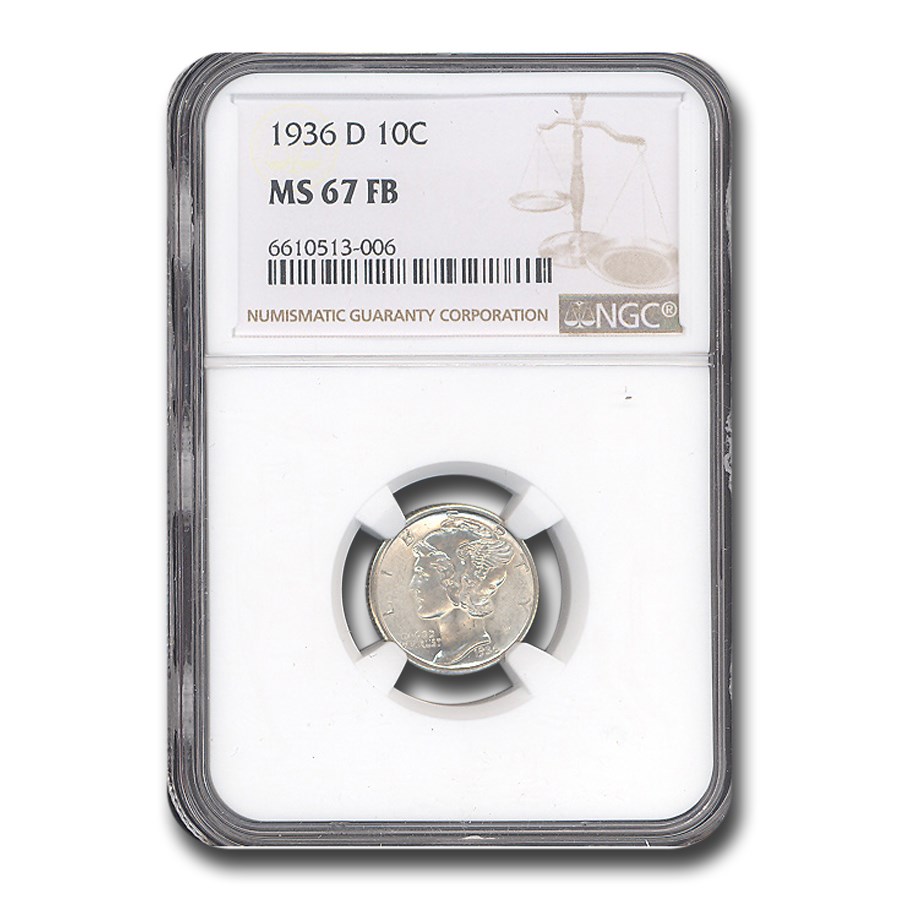 Buy 1936-D Mercury Dime MS-67 NGC (FB) | APMEX