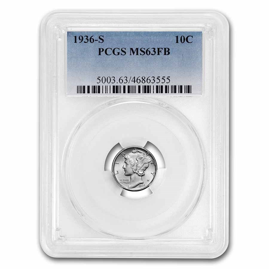 Buy 1936-S Mercury Dime MS-63 PCGS (FB) | APMEX