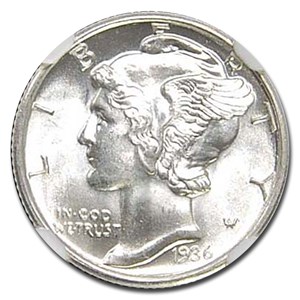 Buy 1936-S Mercury Dime MS-67 NGC (FB) | APMEX