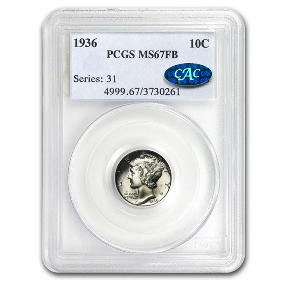 Buy 1936-S Mercury Dime MS-67 PCGS CAC (FB) | APMEX