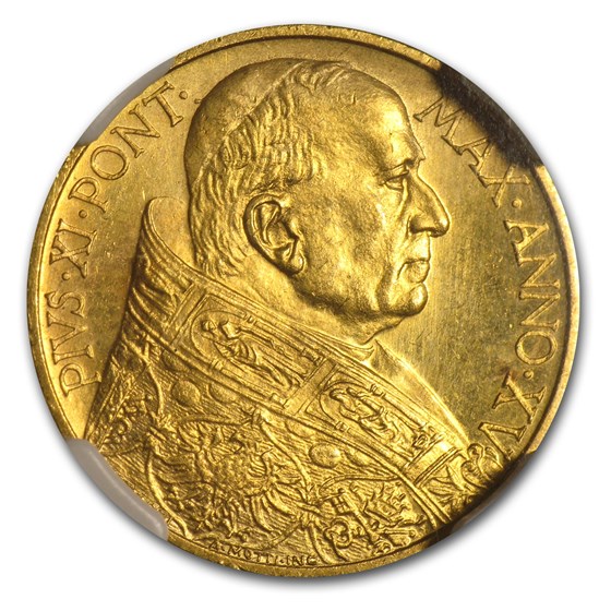 Buy 1936 Vatican City Gold 100 Lire Pius XI MS-64 NGC | APMEX