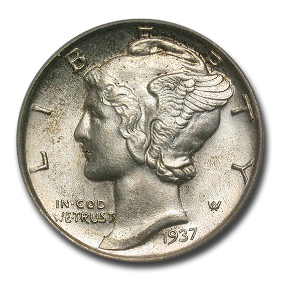 Buy 1937-D Mercury Dime MS-65 PCGS CAC (FB) | APMEX