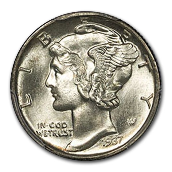 Buy 1937-D Mercury Dime MS-67 PCGS CAC (FB) | APMEX