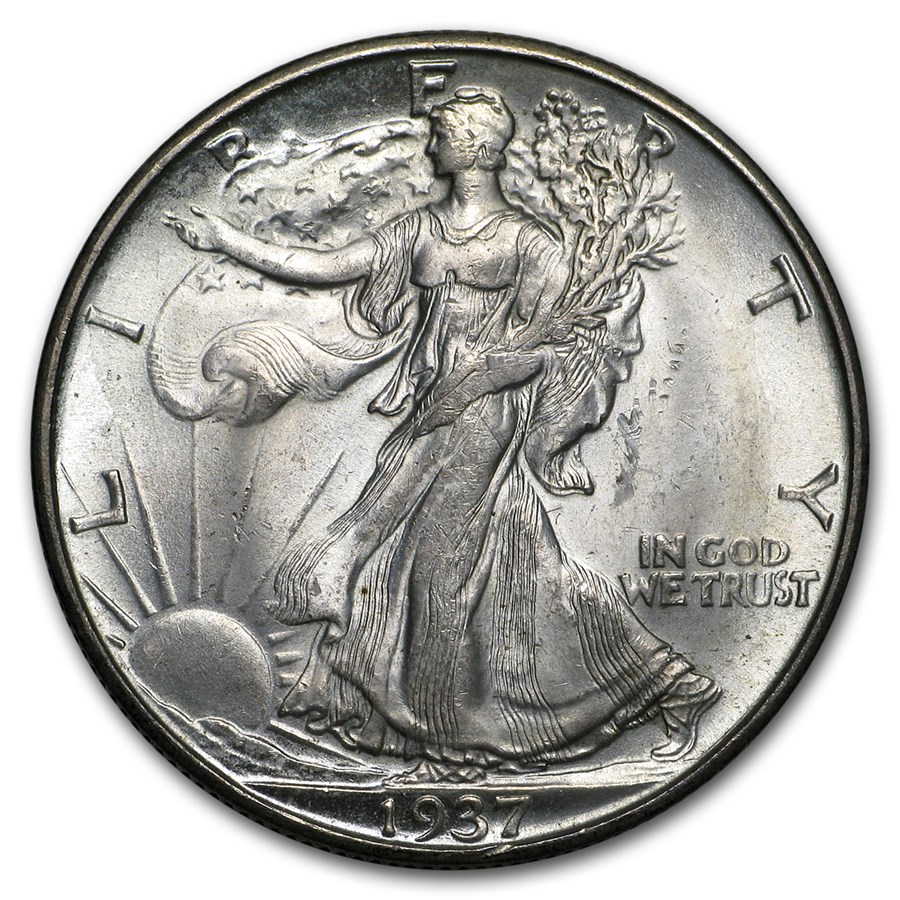 Buy 1937-D Walking Liberty Half Dollar BU | APMEX