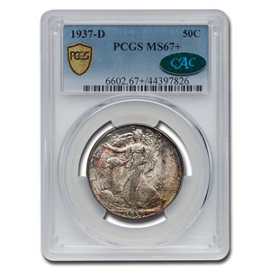 Buy 1937-D Walking Liberty Half Dollar MS-67+ PCGS CAC | APMEX