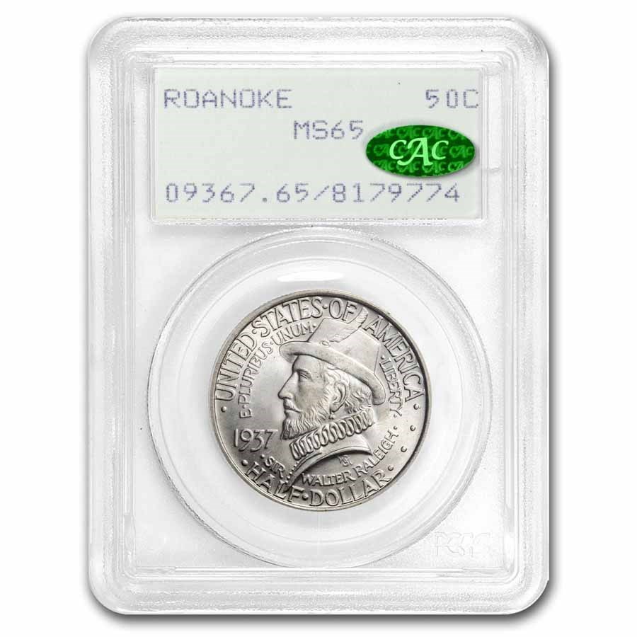 1937 Roanoke MS-65 PCGS CAC (Rattler Holder)