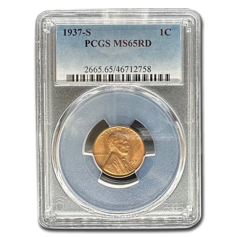 Buy 1937-S Lincoln Cent MS-65 PCGS (Red) | APMEX