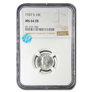 1937-S Mercury Dime MS-64 NGC (FB)
