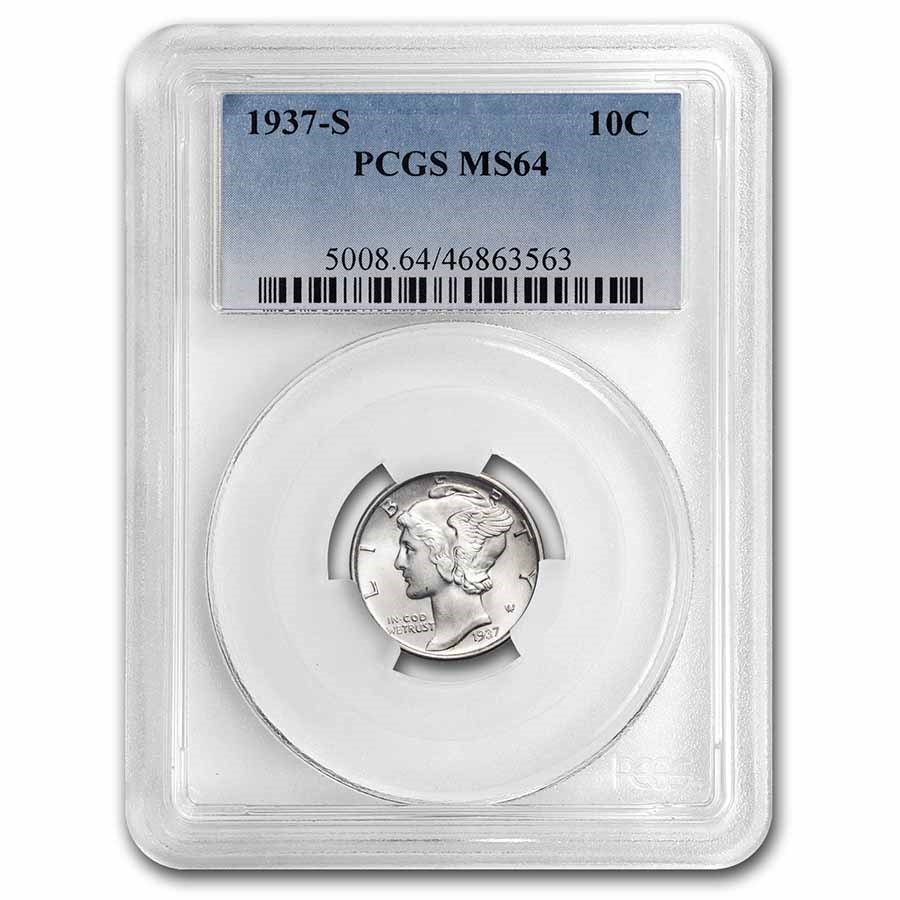 Buy 1937-S Mercury Dime MS-64 PCGS | APMEX