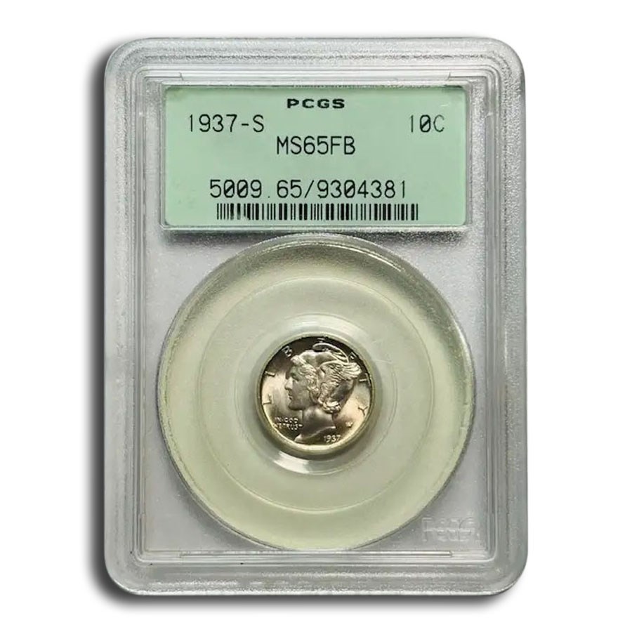Buy 1937-S Mercury Dime MS-65 PCGS (FB) | APMEX