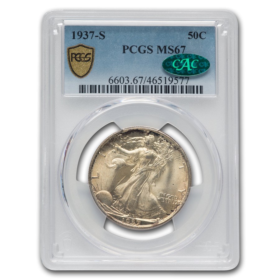 Buy 1937-S Walking Liberty Half Dollar MS-67 PCGS CAC | APMEX