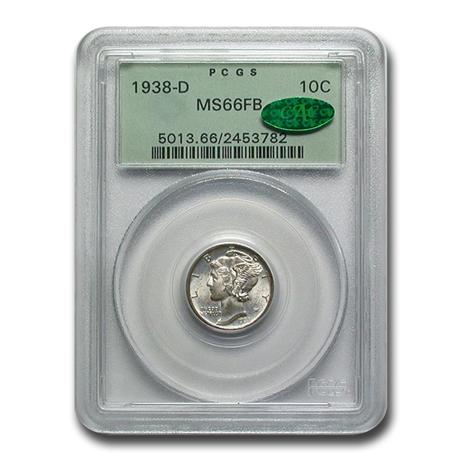 1938-D Mercury Dime MS-66 PCGS CAC (FB)