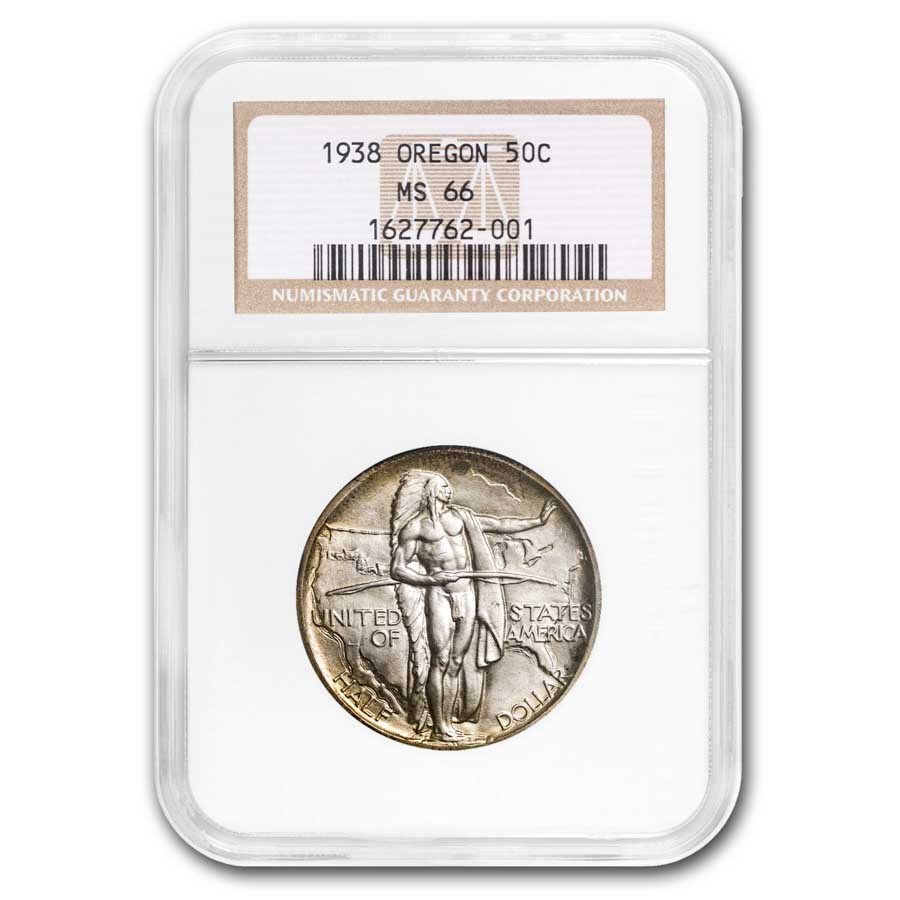 1938 Oregon Trail Half Dollar MS-66 NGC (Toned)