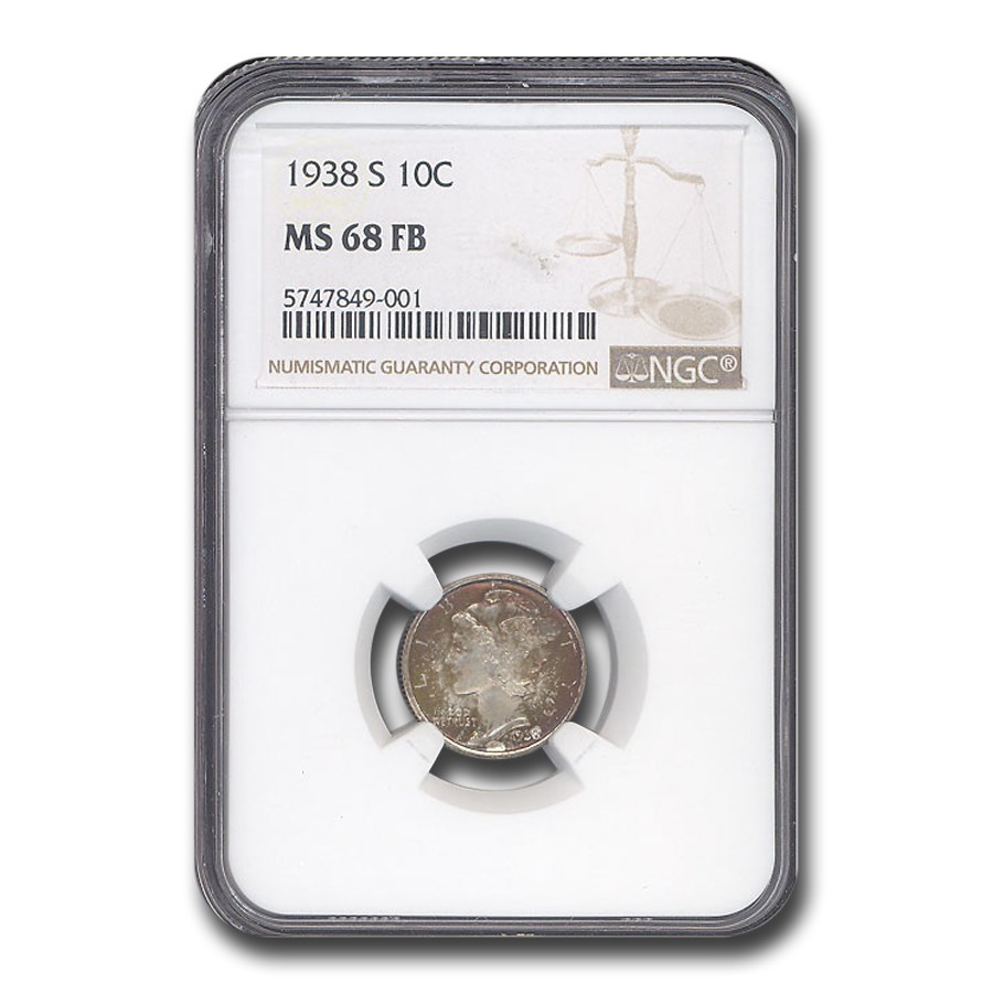 1938-S Mercury Dime MS-68 NGC (FB)