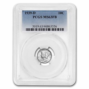 Buy 1939-D Mercury Dime MS-63 PCGS (FB) | APMEX