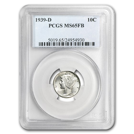 Buy 1939-D Mercury Dime MS-65 PCGS (FB) | APMEX