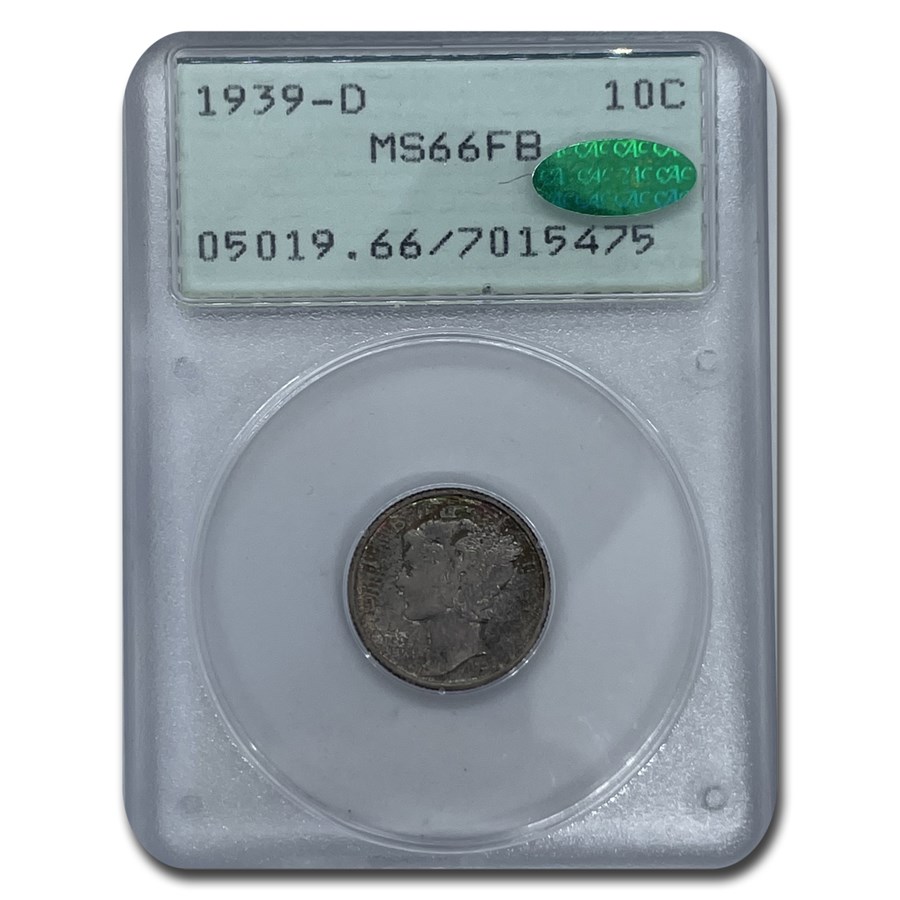 Buy 1939-D Mercury Dime MS-66 PCGS CAC (FB, Rattler) | APMEX