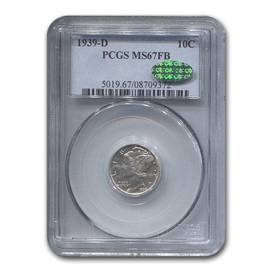 Buy 1939-D Mercury Dime MS-67 PCGS CAC (FB) | APMEX
