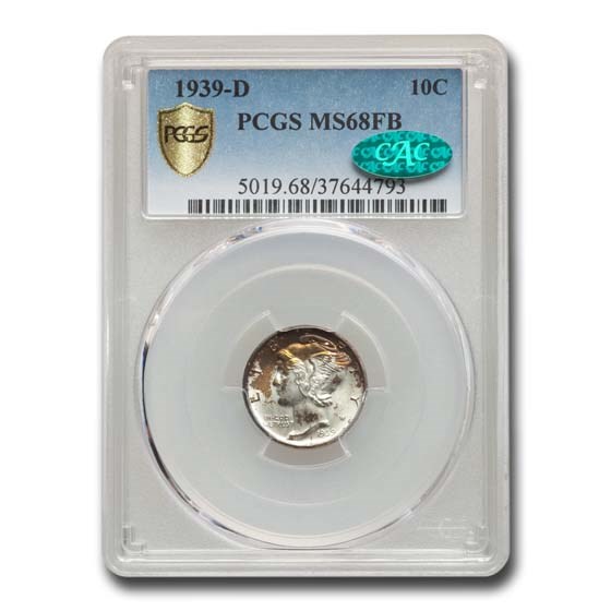 Buy 1939-D Mercury Dime MS-68 PCGS CAC (FB) | APMEX