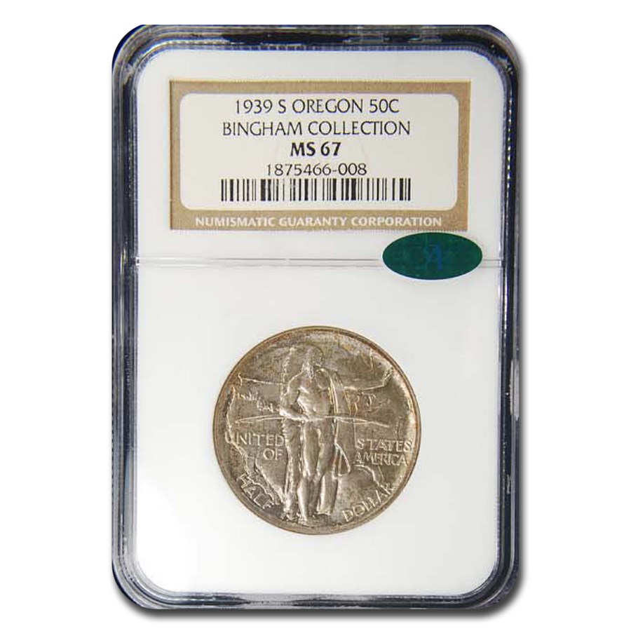 Buy 1939-S Oregon Trail Commemorative Half Dollar MS-67 NGC CAC | APMEX