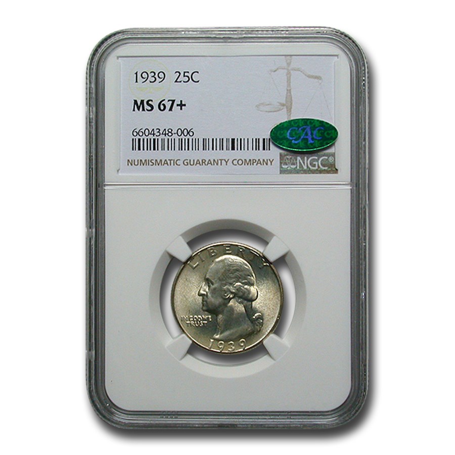 Buy 1939 Washington Quarter MS-67+ NGC CAC | APMEX