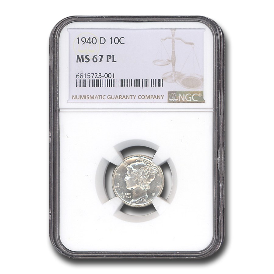 1940-D Mercury Dime MS-67 NGC (PL)
