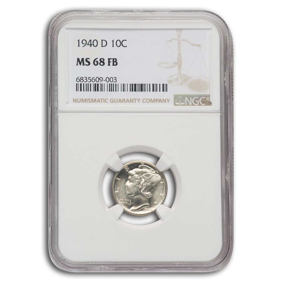 Buy 1940-D Mercury Dime MS-68 NGC (FB) | APMEX