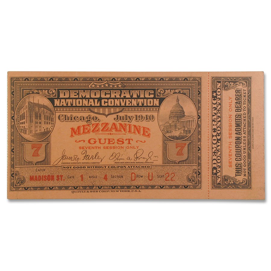 Buy 1940 Democratic Convention Ticket | APMEX