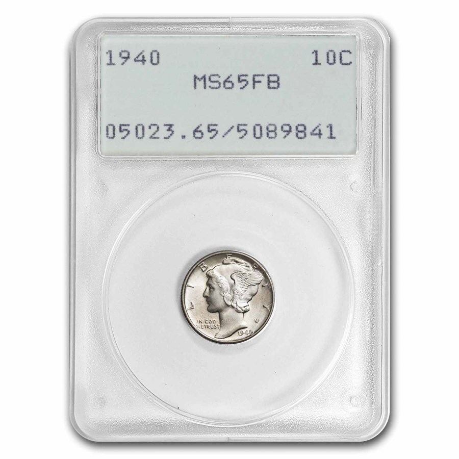 Buy 1940 Mercury Dime MS-65 PCGS (FB, Rattler Holder) | APMEX