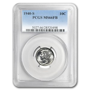 Buy 1940-S Mercury Dime MS-66 PCGS (FB) | APMEX