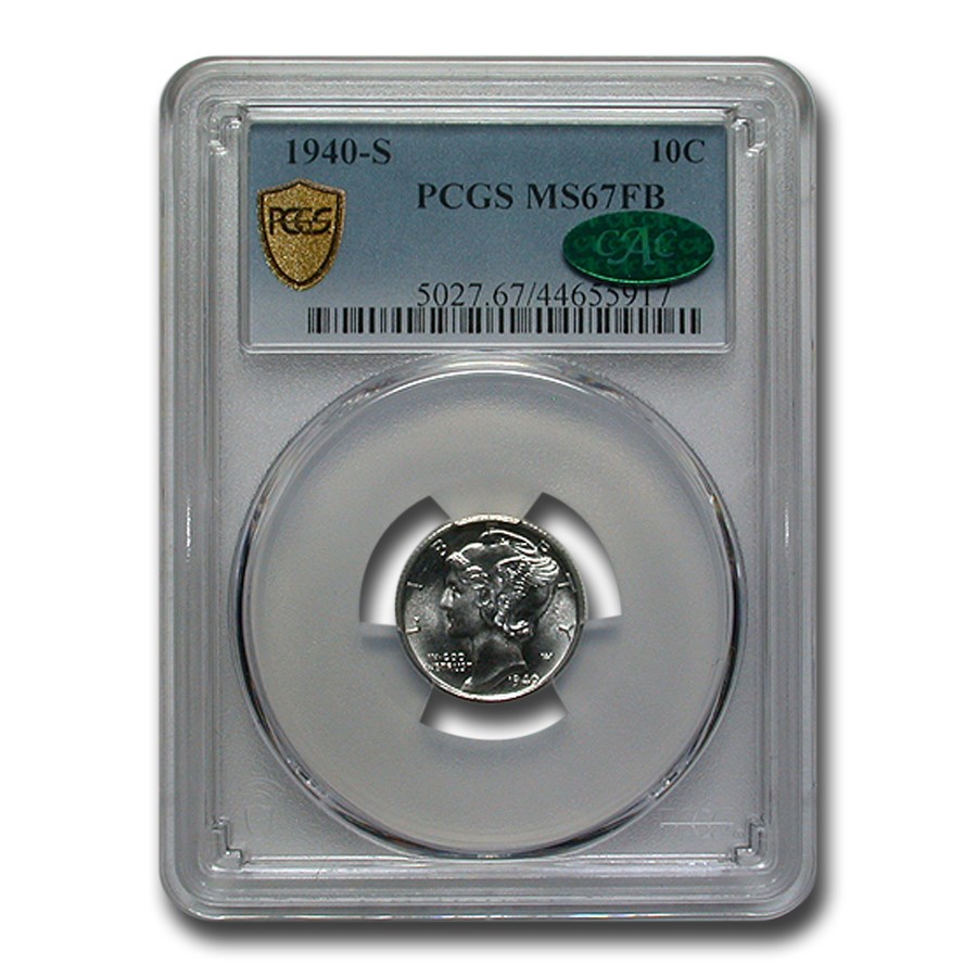 Buy 1940-S Mercury Dime MS-67 PCGS CAC (FB) | APMEX