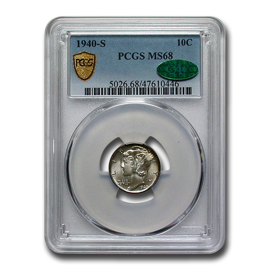 1940-S Mercury Dime MS-68 PCGS CAC