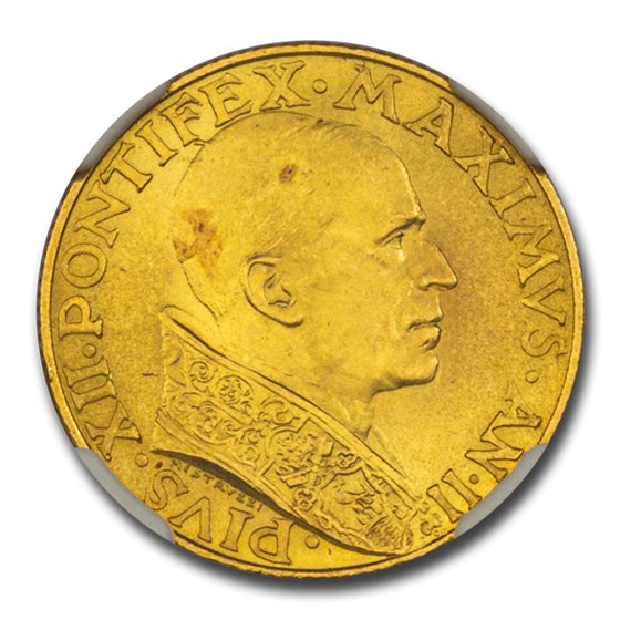 Buy 1940 Vatican City Gold 100 Lire Pius XII MS-65 NGC | APMEX