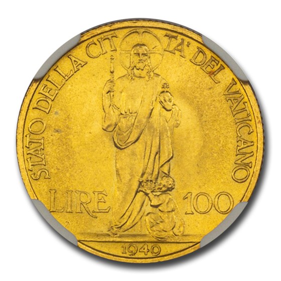 Buy 1940 Vatican City Gold 100 Lire Pius XII MS-65 NGC | APMEX