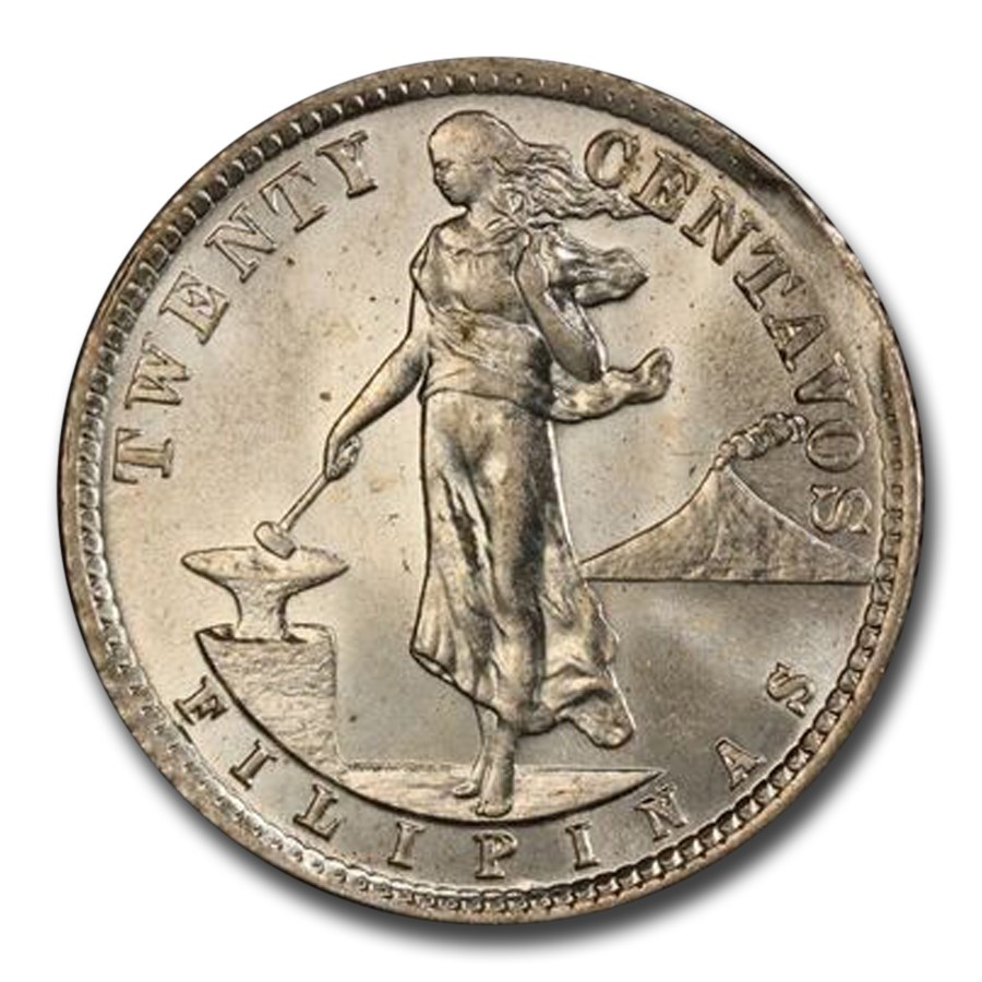 1941-M Philippines Silver 20 Centavos MS-64 PCGS