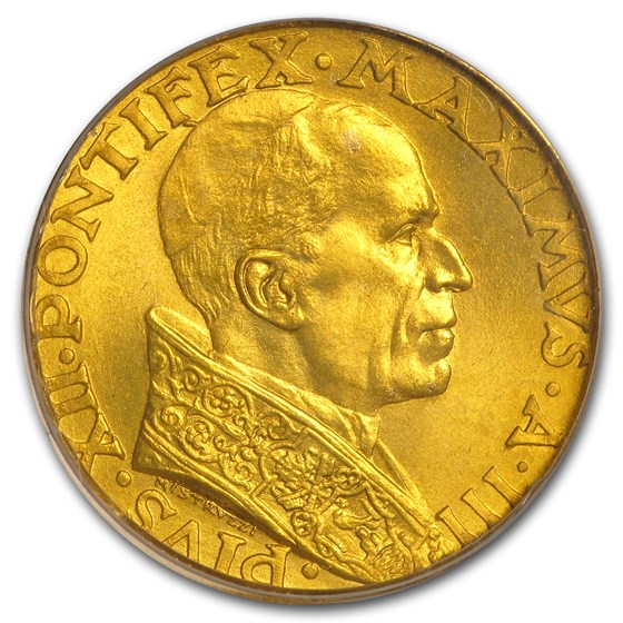 Buy 1941 Vatican City Gold 100 Lire Pope Pius XII MS-65 PCGS | APMEX